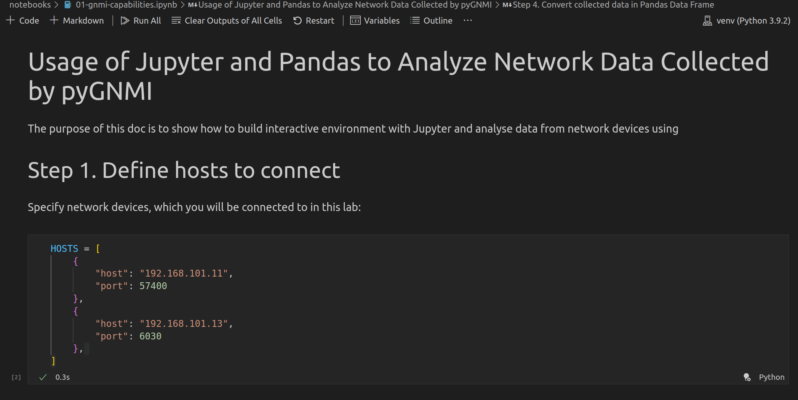 Automation 21. Interactive Python with Jupyter Notebooks to Collect Data from Network Devices ...