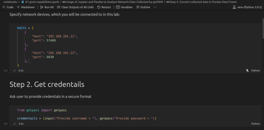Automation 21. Interactive Python with Jupyter Notebooks to Collect Data from Network Devices ...